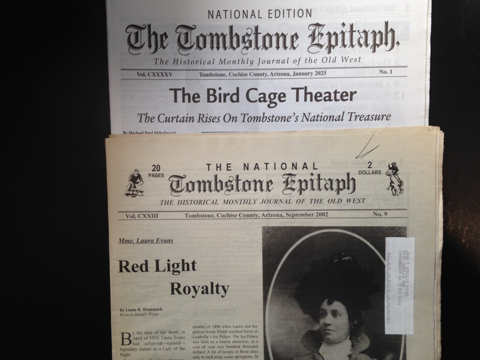 9 Newspaper lot, Tombstone Epitaph, Arizona. Set 25 + Mountain Man book ...