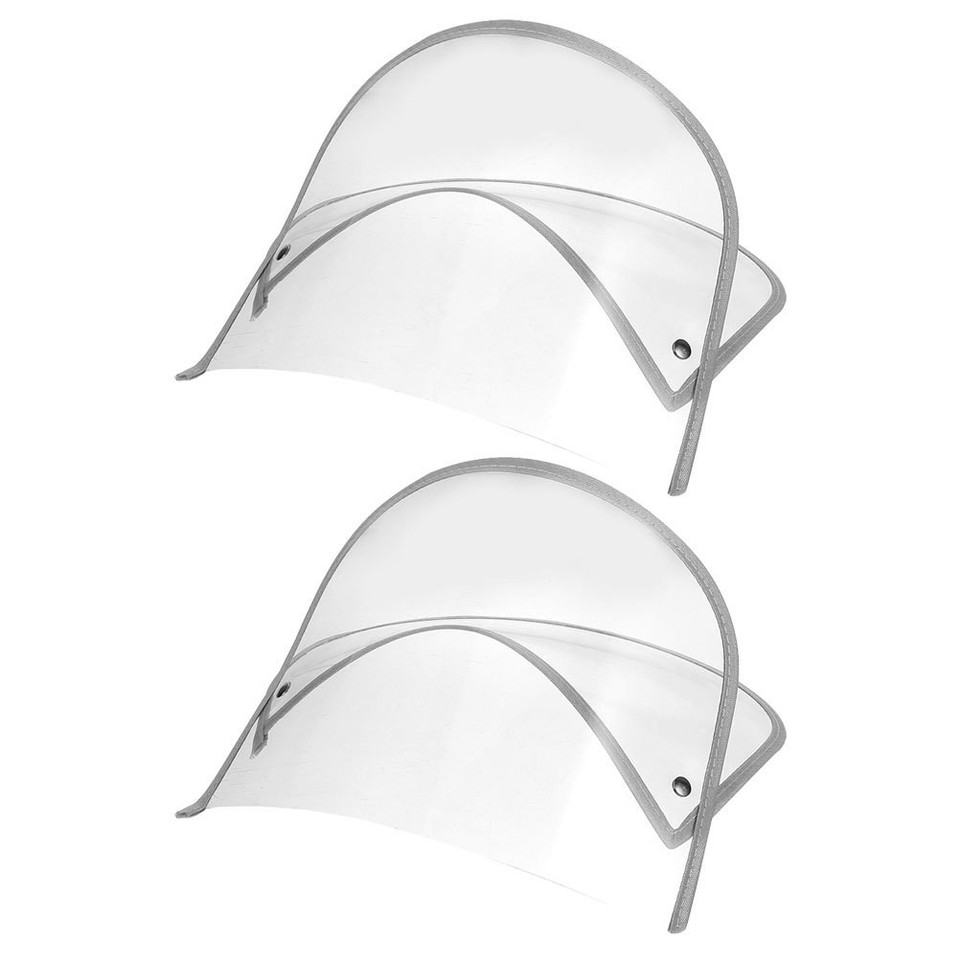 2pcs Raincoat Cap Shield Visor Transparent Plastic Raincoat Hat ...