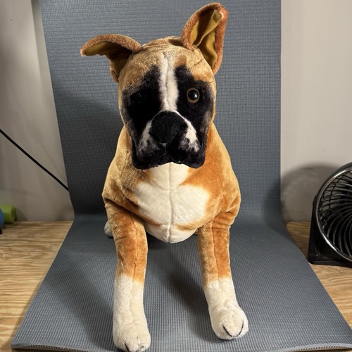 Melissa & Doug Boxer Dog BIG 25" Tall Stuffed Animal Plush Toy Life ...