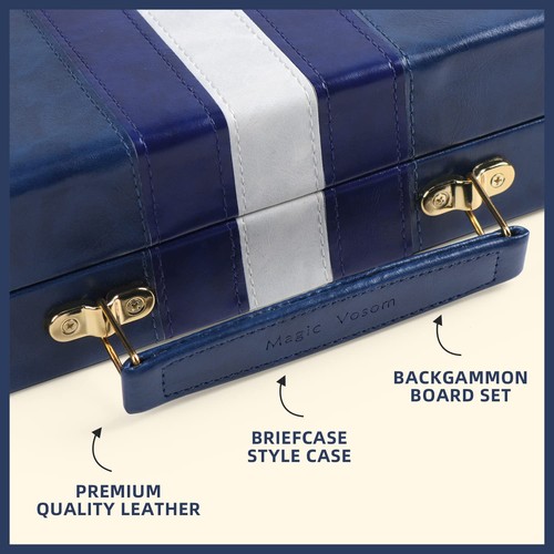 Vosom Travel Small 11 Inch Backgammon Blue Sets Classic Board Game with ...