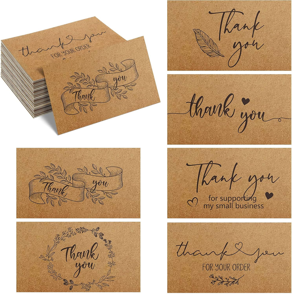 180 Pcs Thank You Cards Small Business 6 Design Mini Thank You for ...