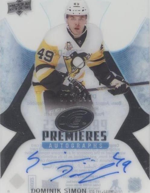 2016-17 Upper Deck Ice - Ice Premieres Autographs Dominik Simon #IPA-DS ...