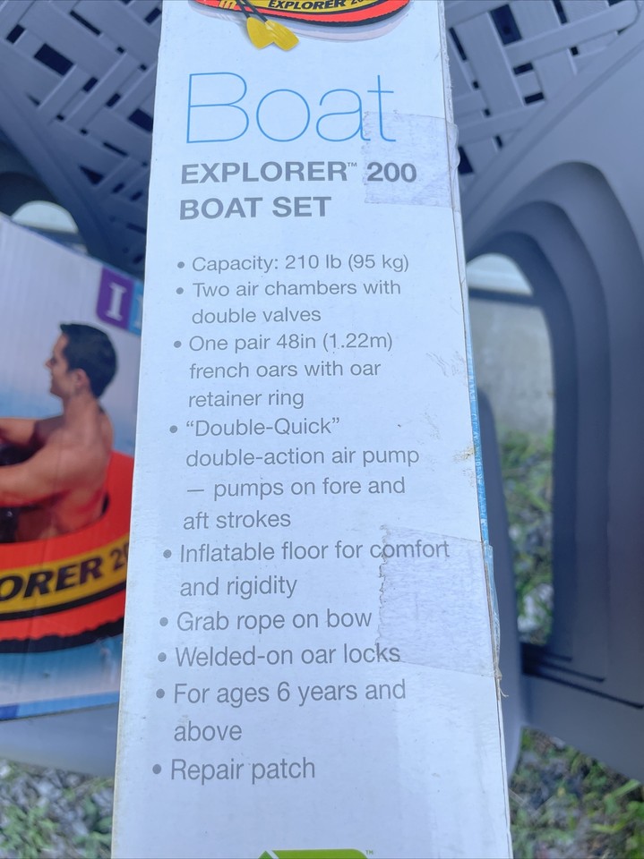 Intex Explorer 200 Inflatable 2 Person River Boat Raft Set with 2 Oars ...