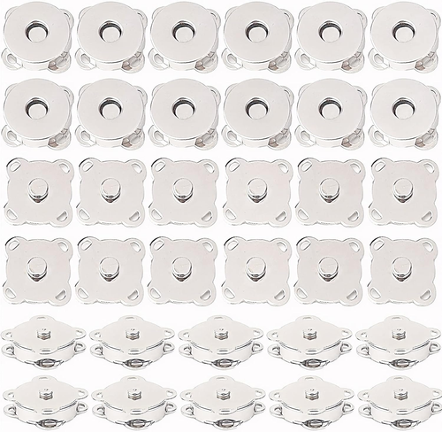 Magnetic Snaps Buttons, Silver Purse Snap Clasps, 15Mm Plum Closures ...