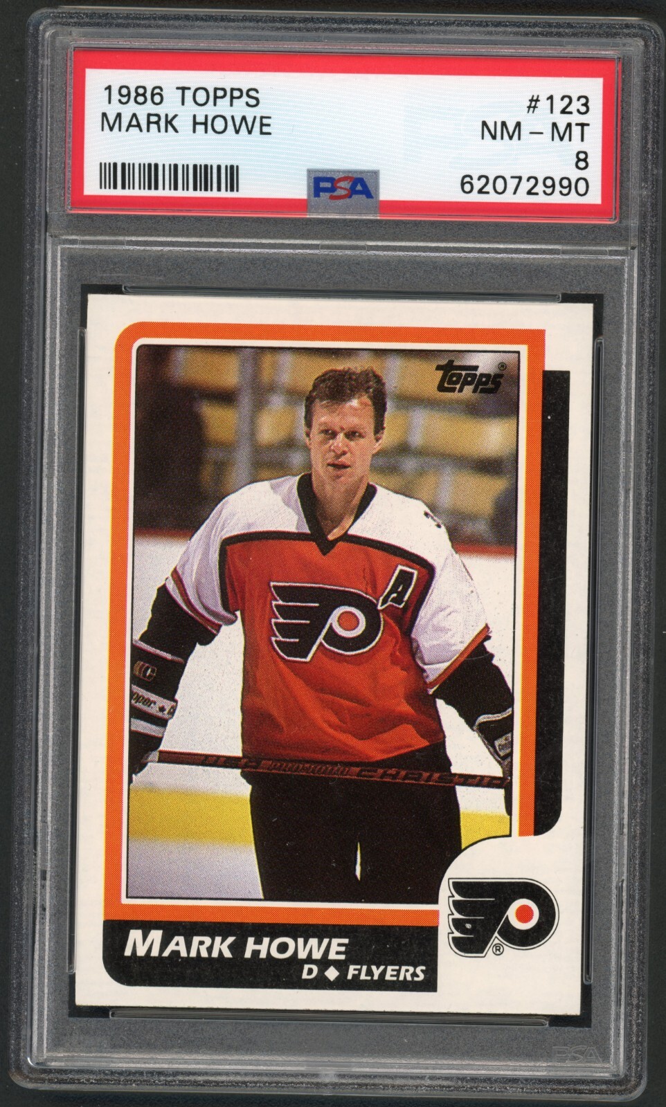 1986 Topps Mark Howe Philadelphia Flyers #123 PSA 8 NM-MT | eBay