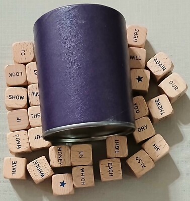Scrabble Quip Qubes 1981 Replacement Part - Blue Cubes & Cup EUC | eBay