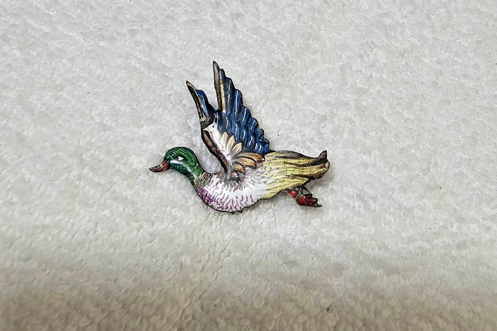 Antique Brooch Pin Mallard Duck Brooch Pin Multicolor… - Gem
