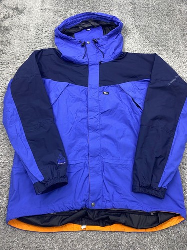 Lowe Alpine Jacket Men XL Blue Triple Point Ceramic Hooded Windbreaker ...