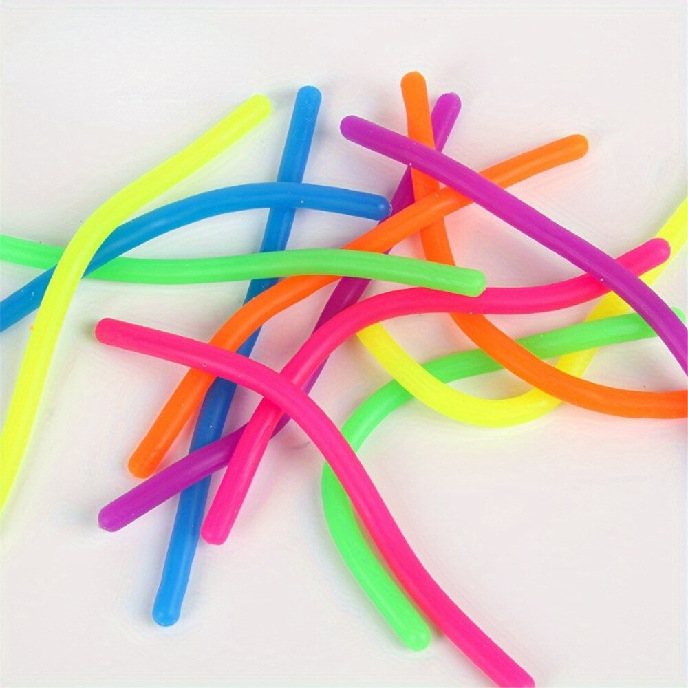6Pcs Elastic Fidget Noodles DIY String Rope Stretchy Finger Stress ...