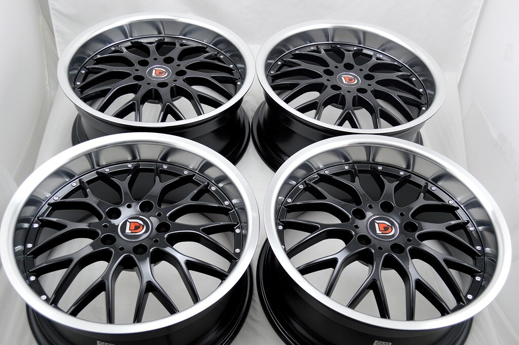 18" 4 New DDR R6 18x8 5x114.3 35mm Offset Black/Machined Lip Finish ...