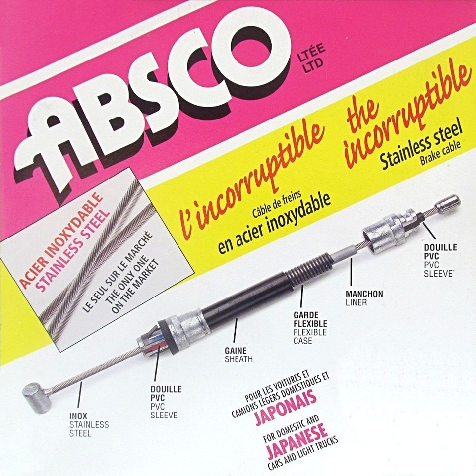 Absco 31008 Stainless Steel Brake Cable Rear Parking Brake Cable | eBay