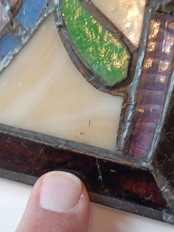 LOT of 3 Stained Glass Transom window HANGING PANEL 53 X 17 CM incl ...