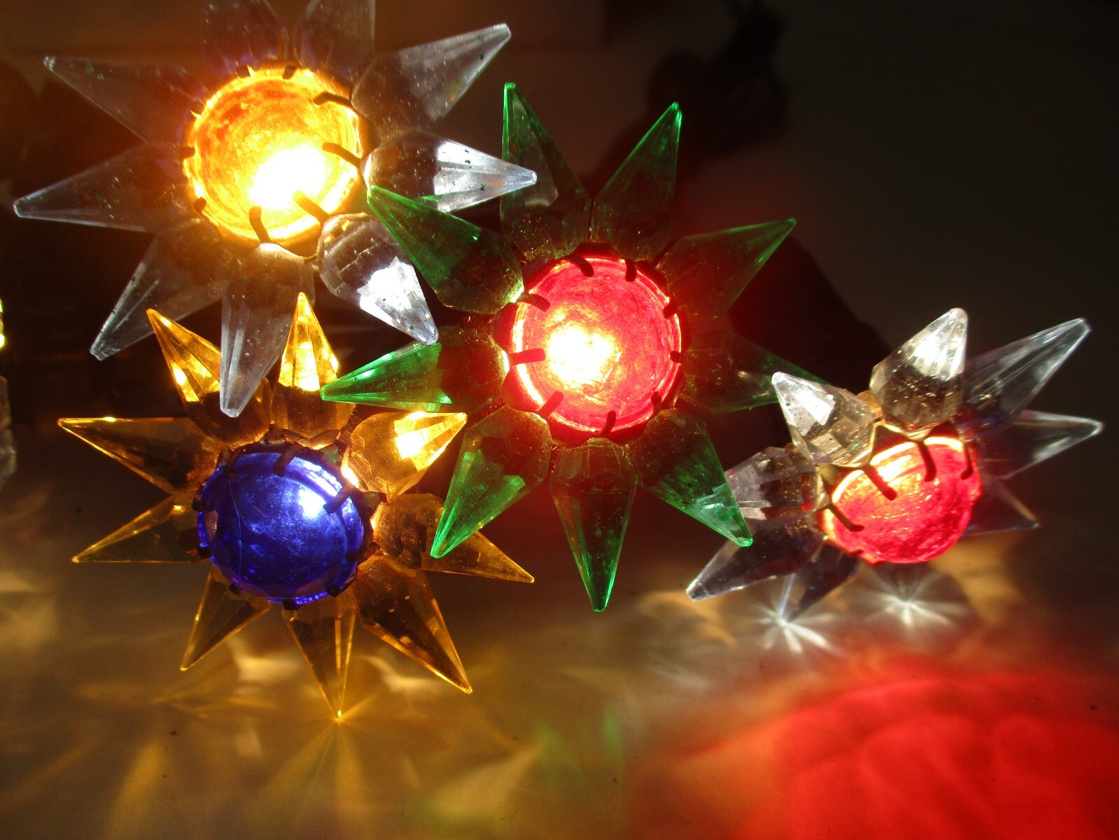 8 Light Cord of 1930s C-6 Single Row MATCHLESS STAR Christmas Lights | eBay