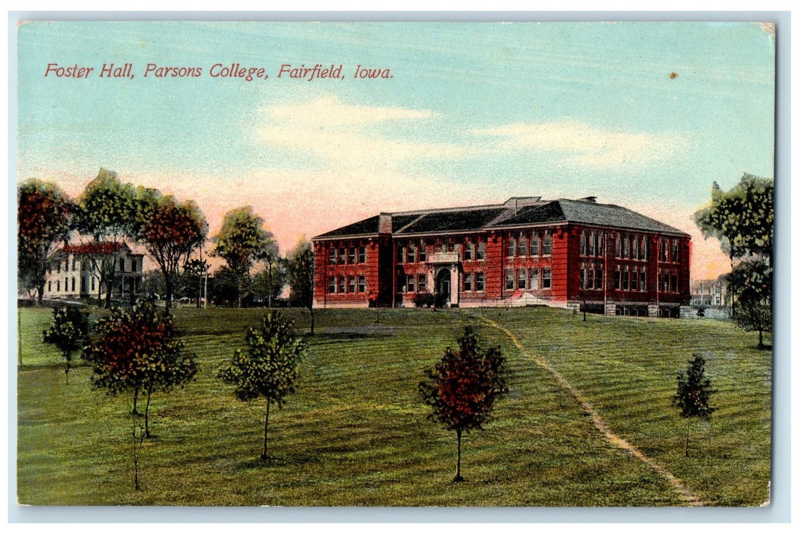 1911 Over View Foster Hall Parsons College Pathways Fairfield Iowa IA ...