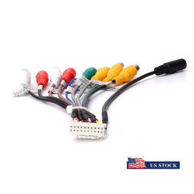 20 Pin Plug Car Stereo Radio RCA Output Cable Aux-in Adapter Connector ...