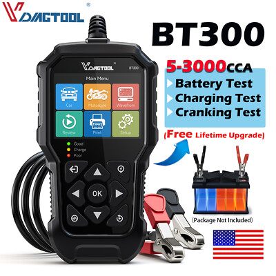2.8'' BT300 Car Battery Tester Analyzer Cranking Charging Test 12V 6V 5 ...