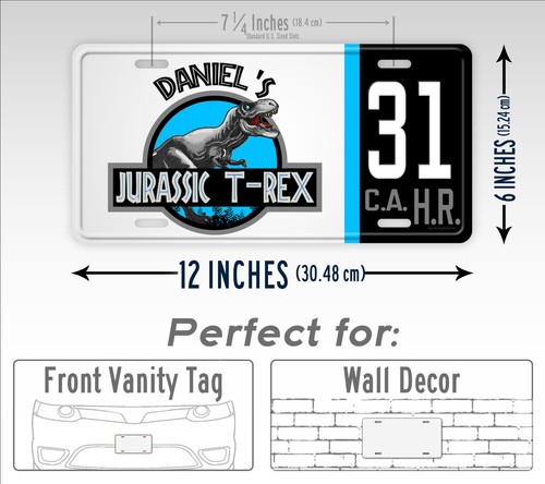 Custom Jurassic T-Rex License Plate Dinosaur Park Jeep Wrangler Sahara ...