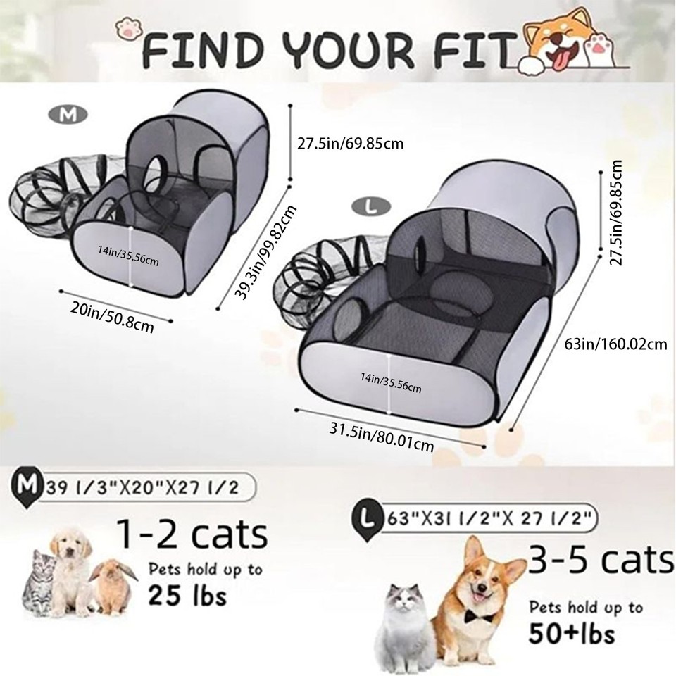 Cat Play Pen Dog Playpen Cat House Tent Foldable Enclosure House | eBay ...