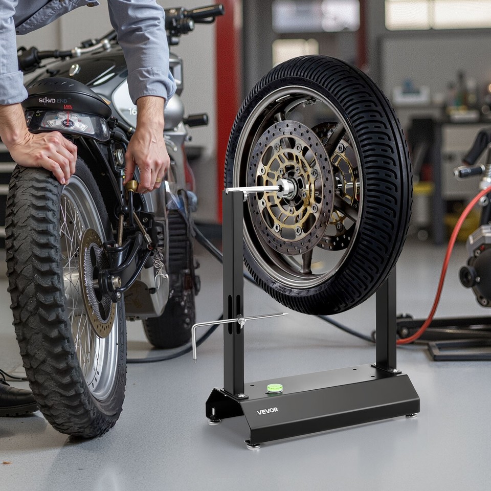 VEVOR Motorcycle Wheel Balancer Rim Tire Balancing Truing Stand 88.2 ...