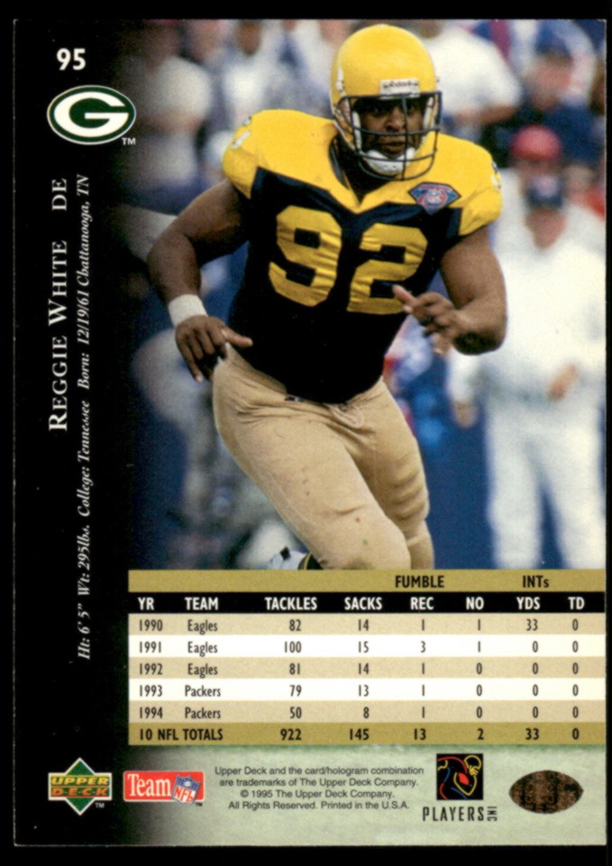 1995 Upper Deck #95 Reggie White Electric Silver | eBay