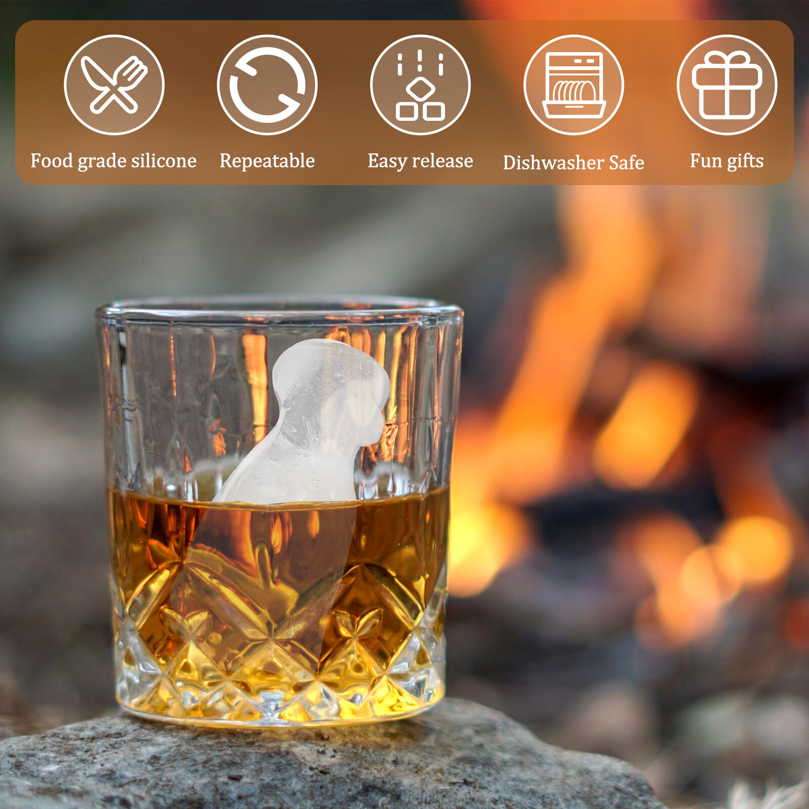 2 Packs Ice Cube Tray Labrador Retriever Dog Ice Cube Mold 4 Hole ...