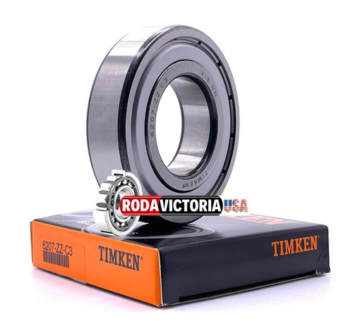 TIMKEN 6207 ZZ C3 DEEP GROOVE BALL BEARING, METAL SHIELDED 35x72x17 mm ...