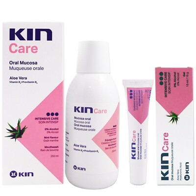 Kin Care Bundle Gel & Mouthwash ~ Aloe Vera & Hyaluronic Acid Sore ...