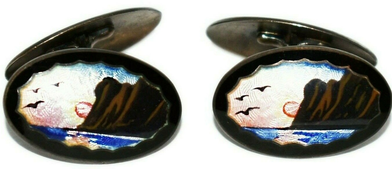 Antique Nils Erik Elvik Art Deco Sterling & Enamel Gu… - Gem