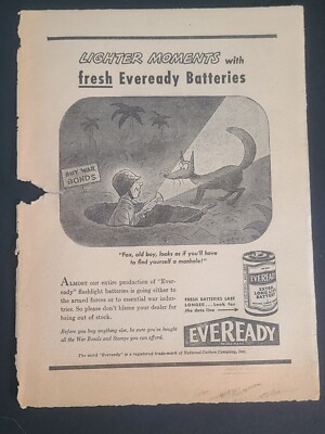 WW2 Everyday Print Ad Buy War Bonds War Humor Fox Soldier Manhole | eBay