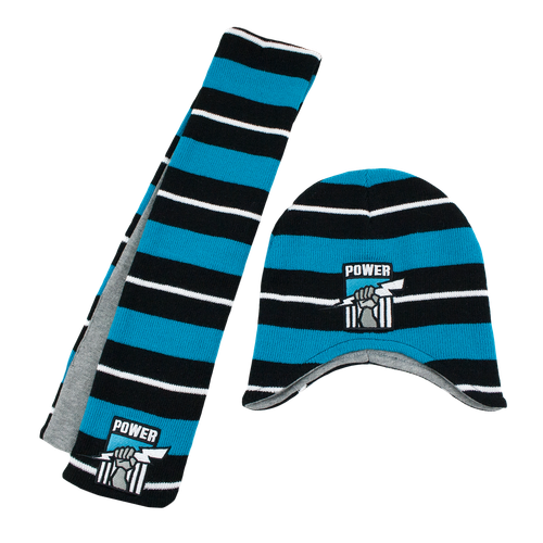 Port Adelaide Power AFL Toddlers Beanie & Scarf Pack by Sporting House ...
