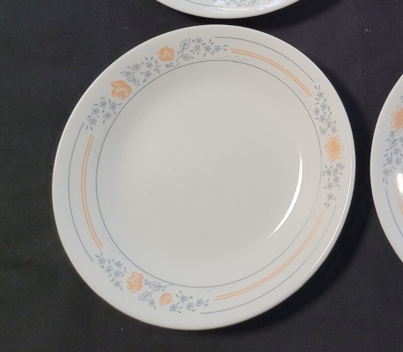 Corelle Apricot Grove 6 3/4" Bread and Butter Plates Peach Flower Blue ...