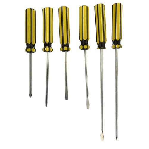 6 pcs SCREWDRIVER SET - POZIDRIVE and FLAT HEAD tools diy screw driver ...