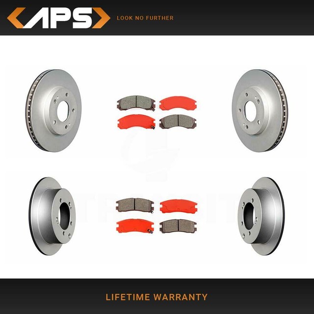 Front & Rear Semi Metalic Brake Pads & Coated Rotor Fits 2000 ...