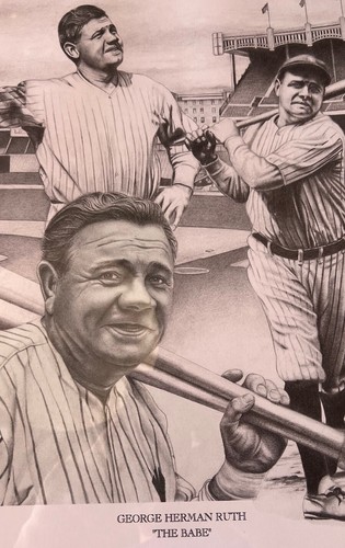 BABE RUTH OFFICIAL LIMITED EDITION LITHOGRAPH SIGNED BY ARTIST JEFF ...