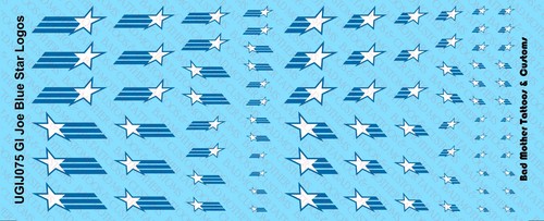 GI Joe Blue and White Star Logo Opaque Waterslide Decals for Action ...