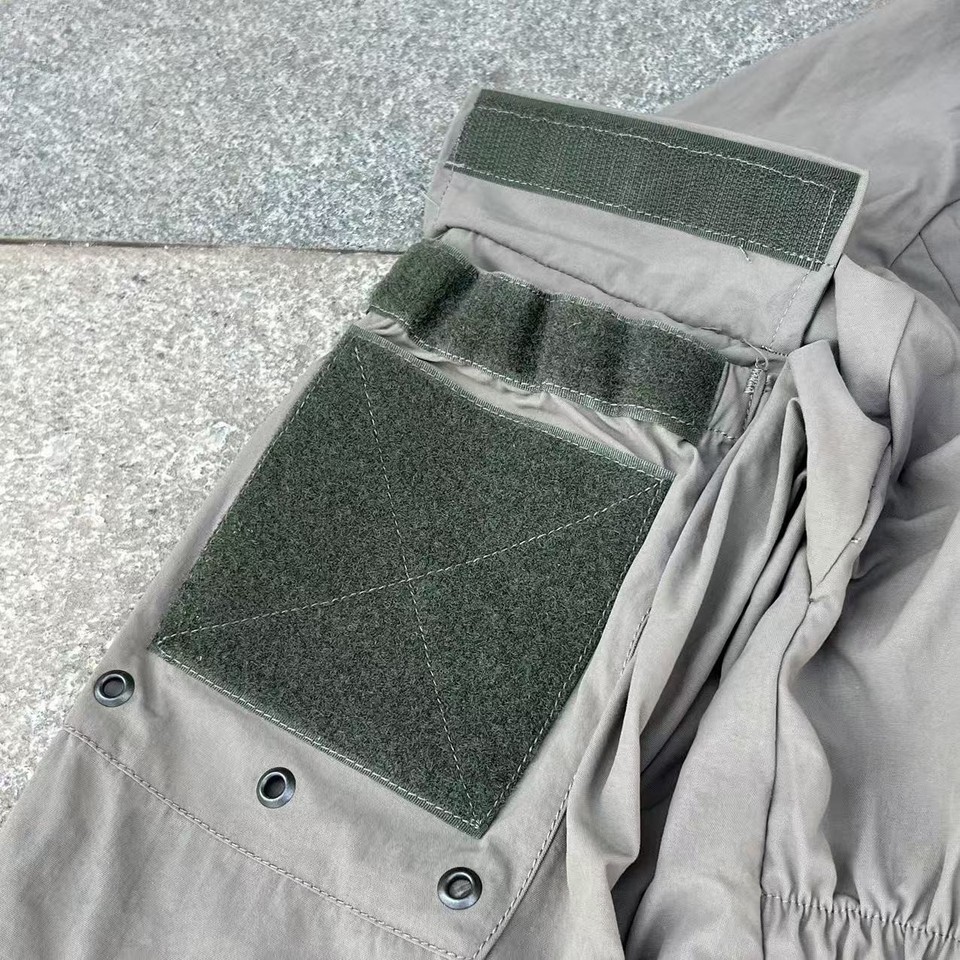 Tactical Grey Soft Shell PCU L5 160D Matte Nylon Hooded Windproof ...
