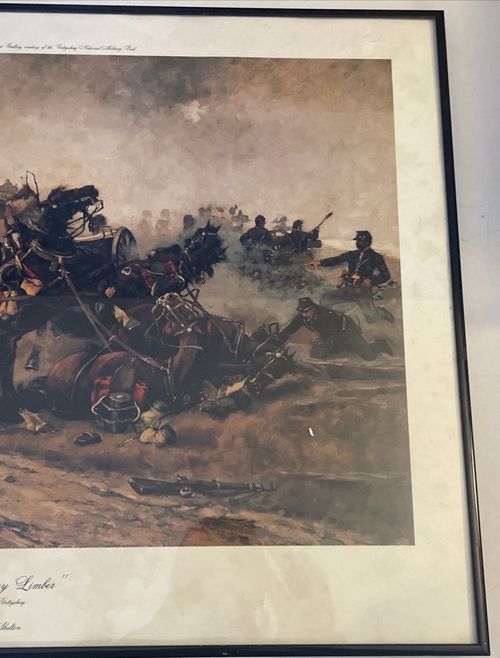 VTG W.H. Shelton “The Runaway Limber” Gettysburg Civil War Art Print ...