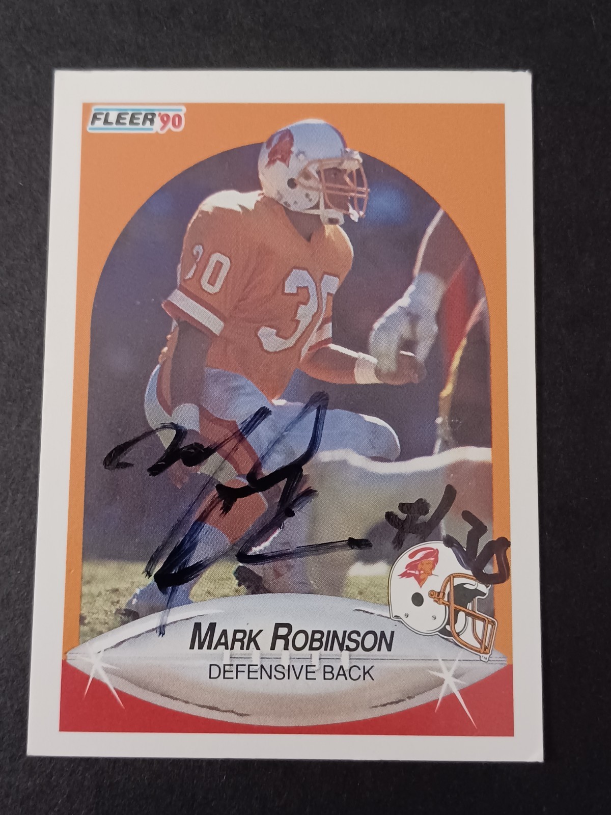 Mark Robinson Signed 1990 Fleer - Buccaneers, Penn State - Autographed ...