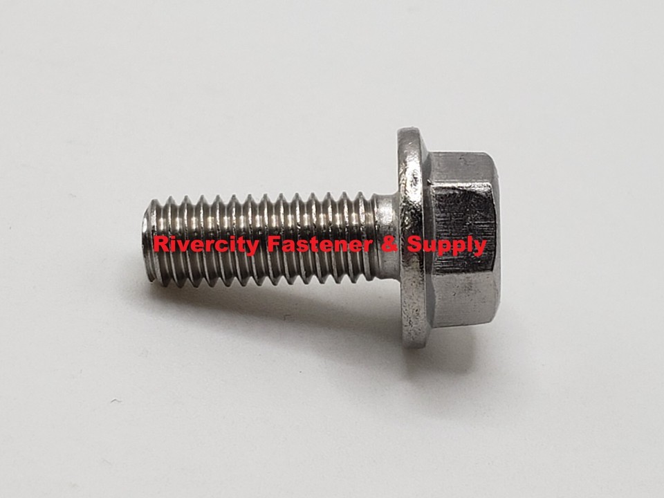 (5) M6-1.0x16 Flange Bolts 6mm x 16mm Stainless Steel Screws M6x1.0 x ...