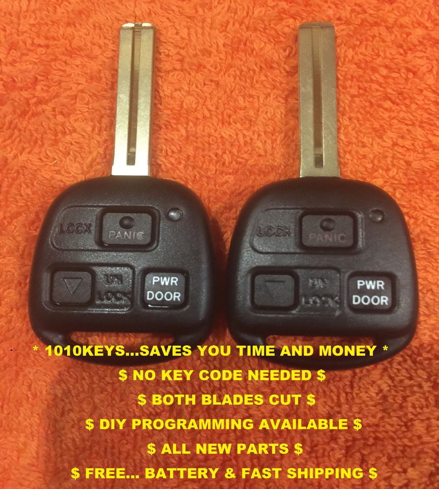 (BLADE CUT by PHOTO) 2 FOB REMOTE KEYS w/4D CHIP DIY POSSIBLE for LEXUS ...