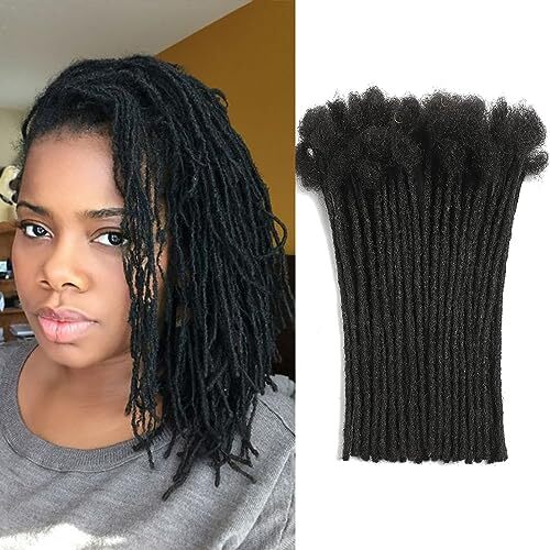 100% Real Human Hair Loc Extensions 10 10inch60 Strands Natural Black0 ...