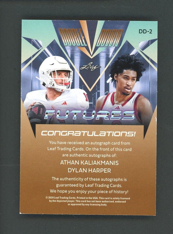 2024 Leaf Futures Multi-Sports Green Athan Kaliakmanis Dylan Harper ...