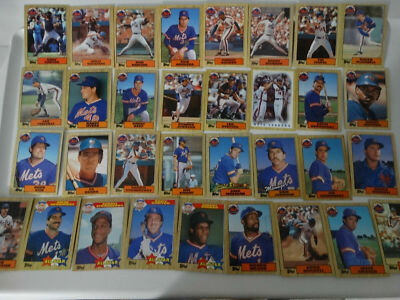 1987 Topps New York Mets Baseball Team Set (33 Cards) ~ Dwight Gooden ...