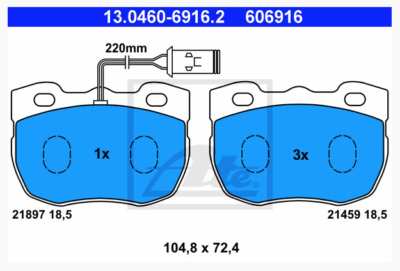 ATE Disc Brake Pad Set For LAND ROVER Discovery I Range Rover(606916) # ...