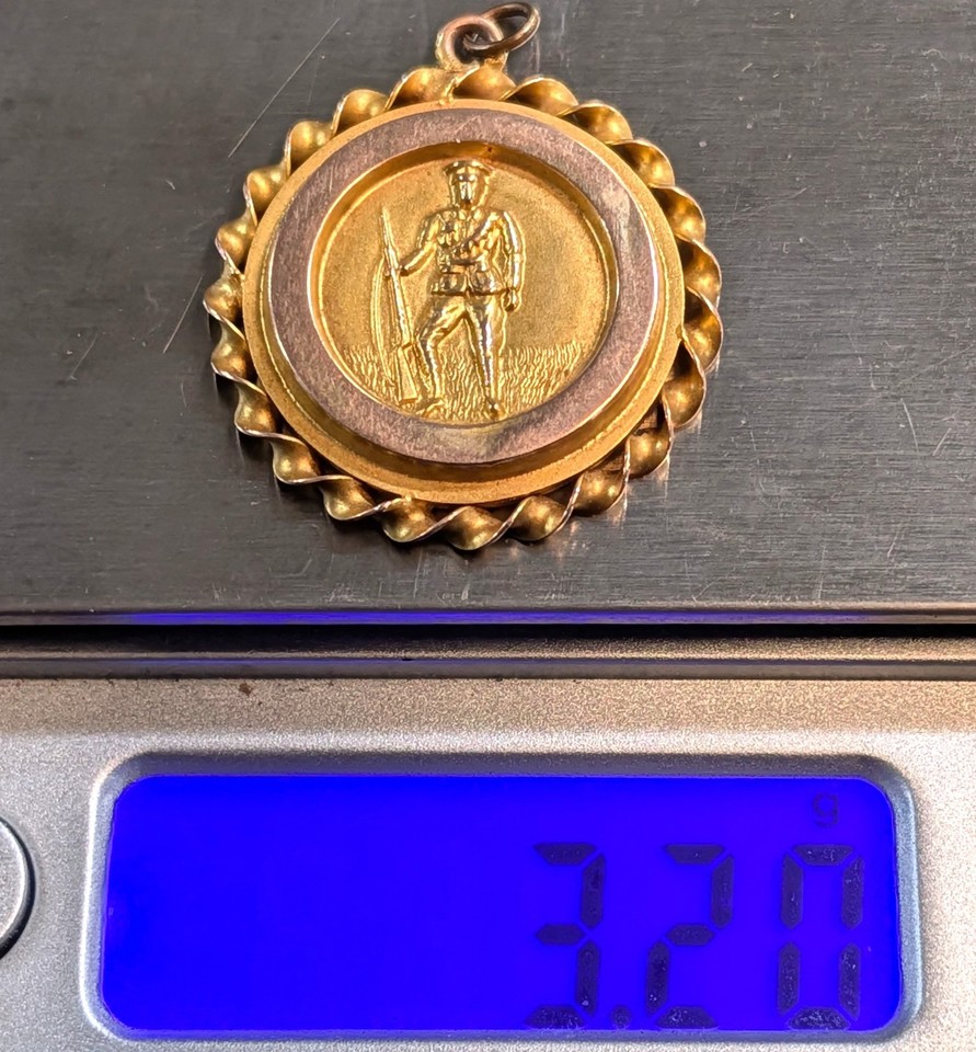 WW1 9ct gold watch fob badge soldier's award Australia | eBay