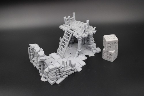 Tabletop Terrain Fantasy Small House Ruin Dnd RPG Wargame Skirmish 28mm ...