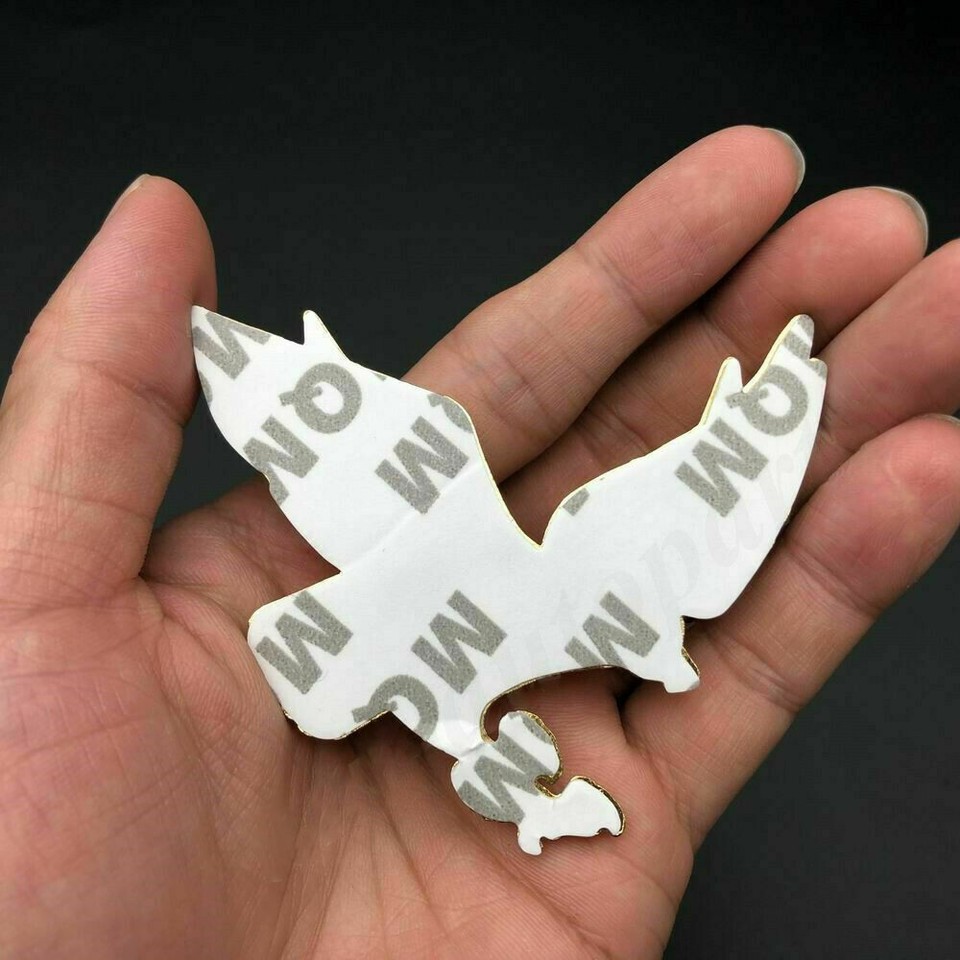 2pcs 3D Chrome Metal Eagle Hawk Logo Car Trunk Rear Emblem Badge Decal ...