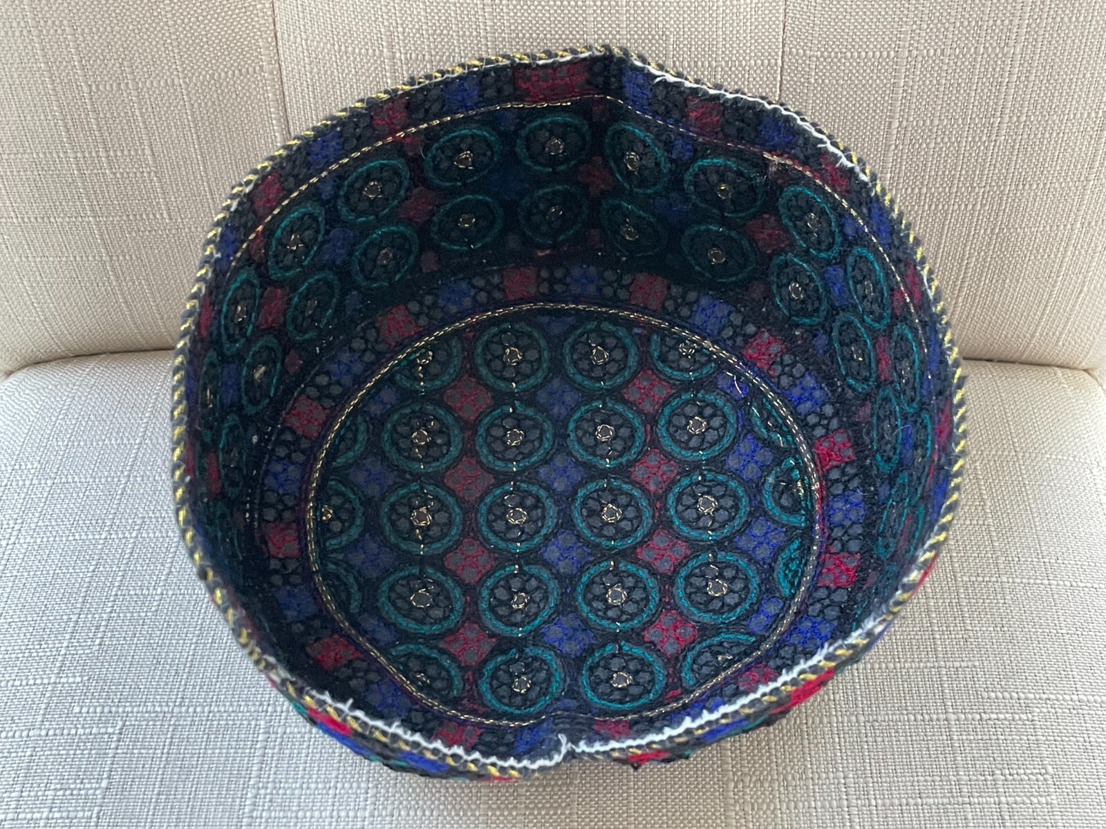 Handmade Sindhi Hat Multi Color Embroidery Cap Topi Hat Front Cut ...