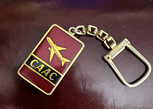 Vintage CAAC AIRLINES Souvenir China Airline Gold Tone Red Keychain ...