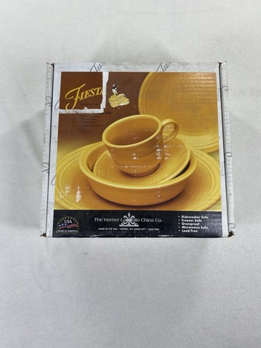 Fiestaware Marigold 5 Piece Place Setting Set Retired Yellow Dishes | eBay